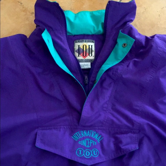 Iou | Jackets & Coats | Vintage Mid 8s Windbreaker Jacketshidden Hoodie ...